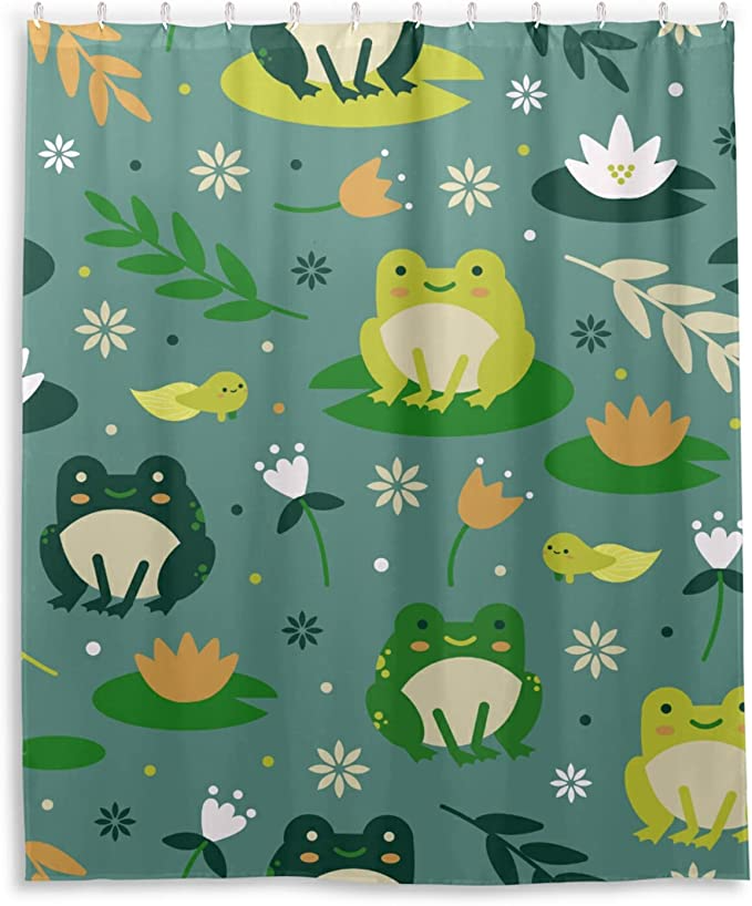 Wellday + Cute Frogs Shower Curtain