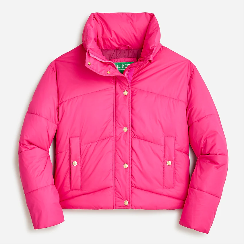 J.Crew + Limited-edition cropped puffer jacket