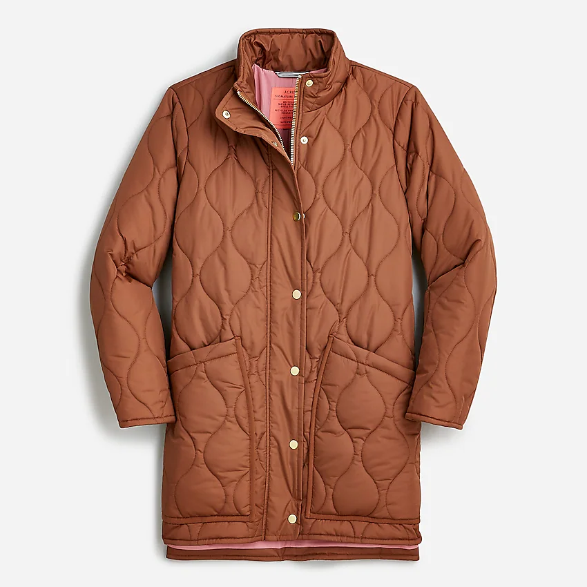 J.Crew + New quilted cocoon puffer coat