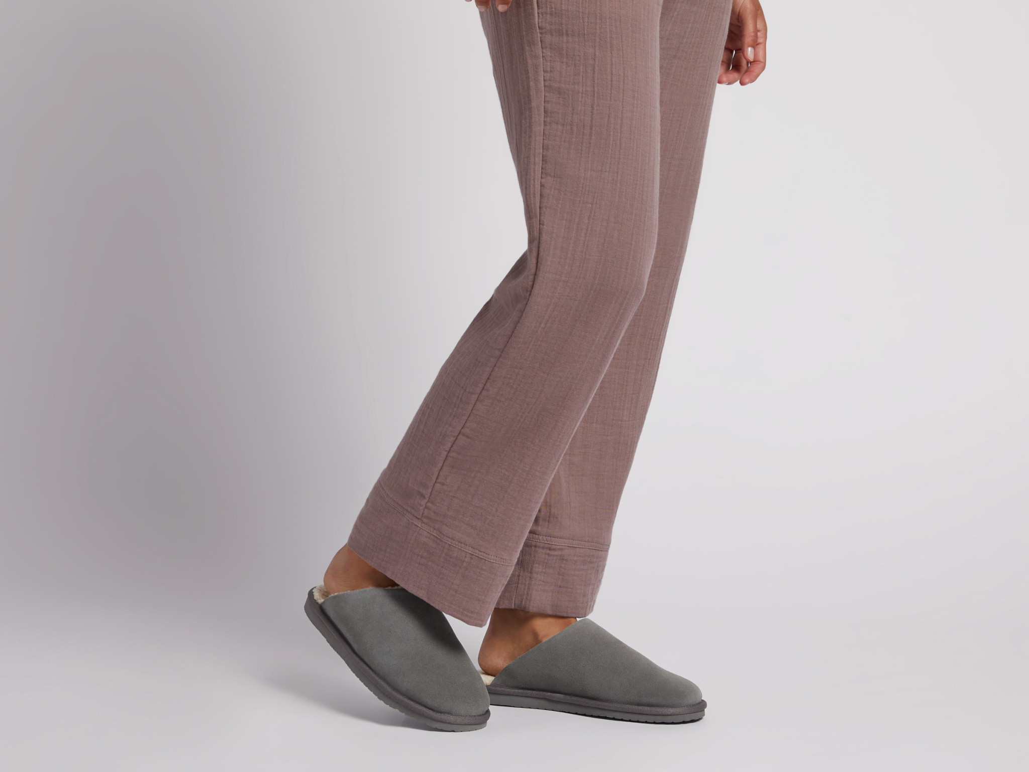 Parachute + Suede Shearling Clogs