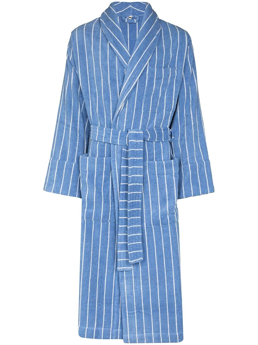 Tekla + Striped cotton bathrobe