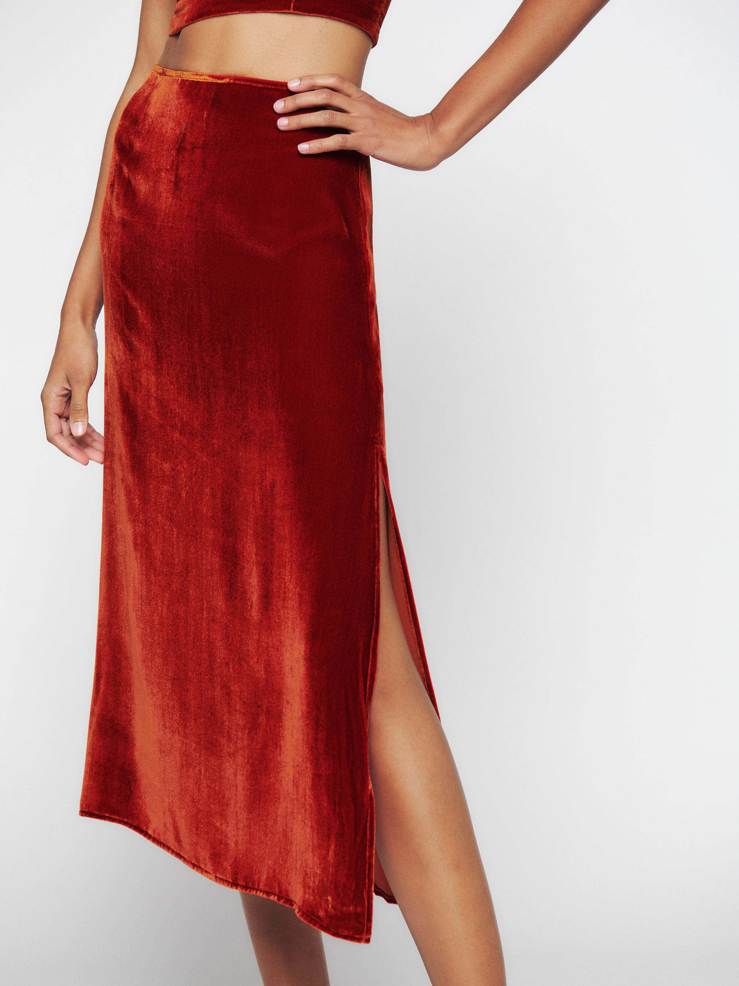Reformation + Baylee Velvet Skirt