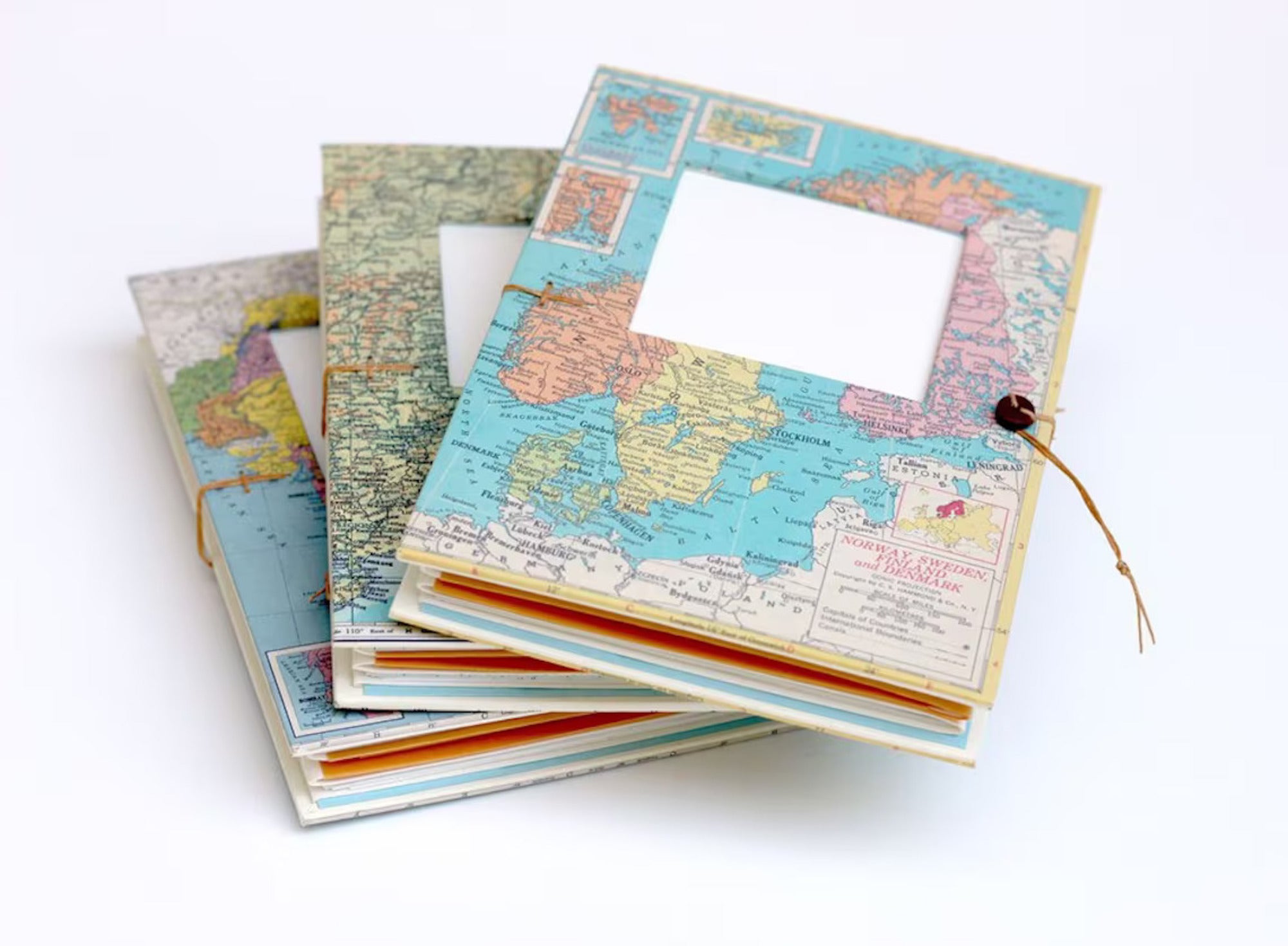 Free Range Bookbinding + Personalized Map Travel Journal With Pockets