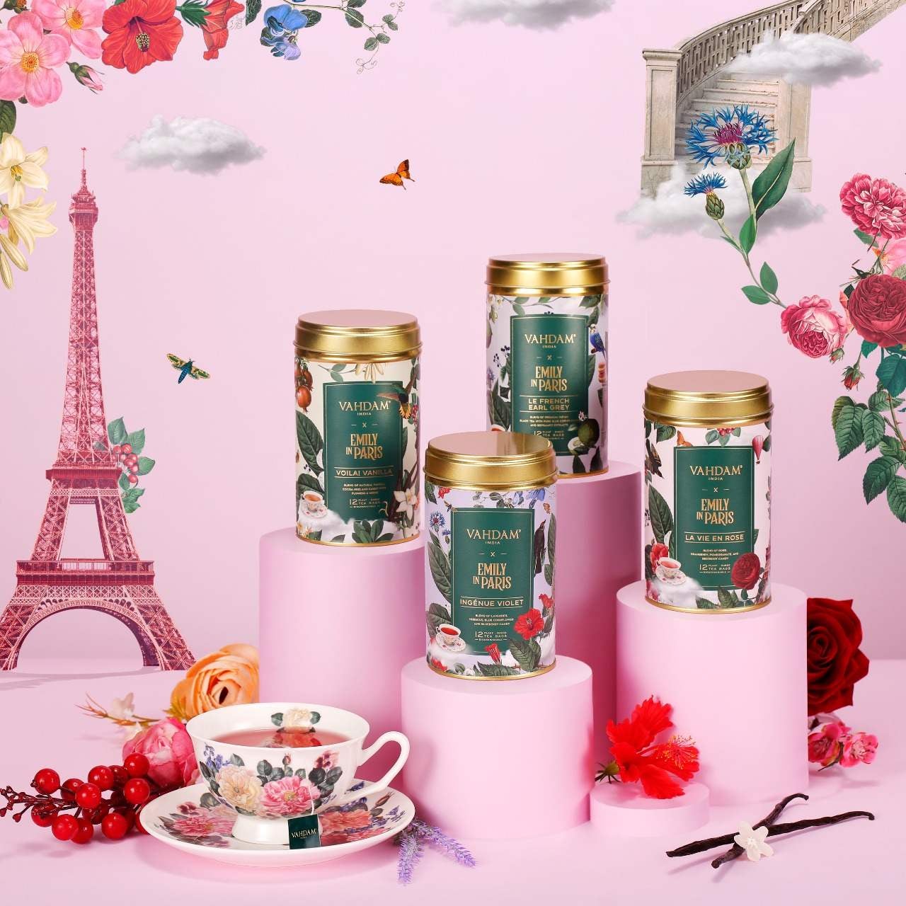 Vahdam Teas + Emily In Paris Tea Entourage Collection
