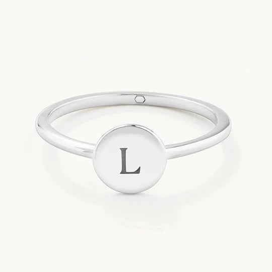 Medley + Mini Engravable Disc Ring – Silver