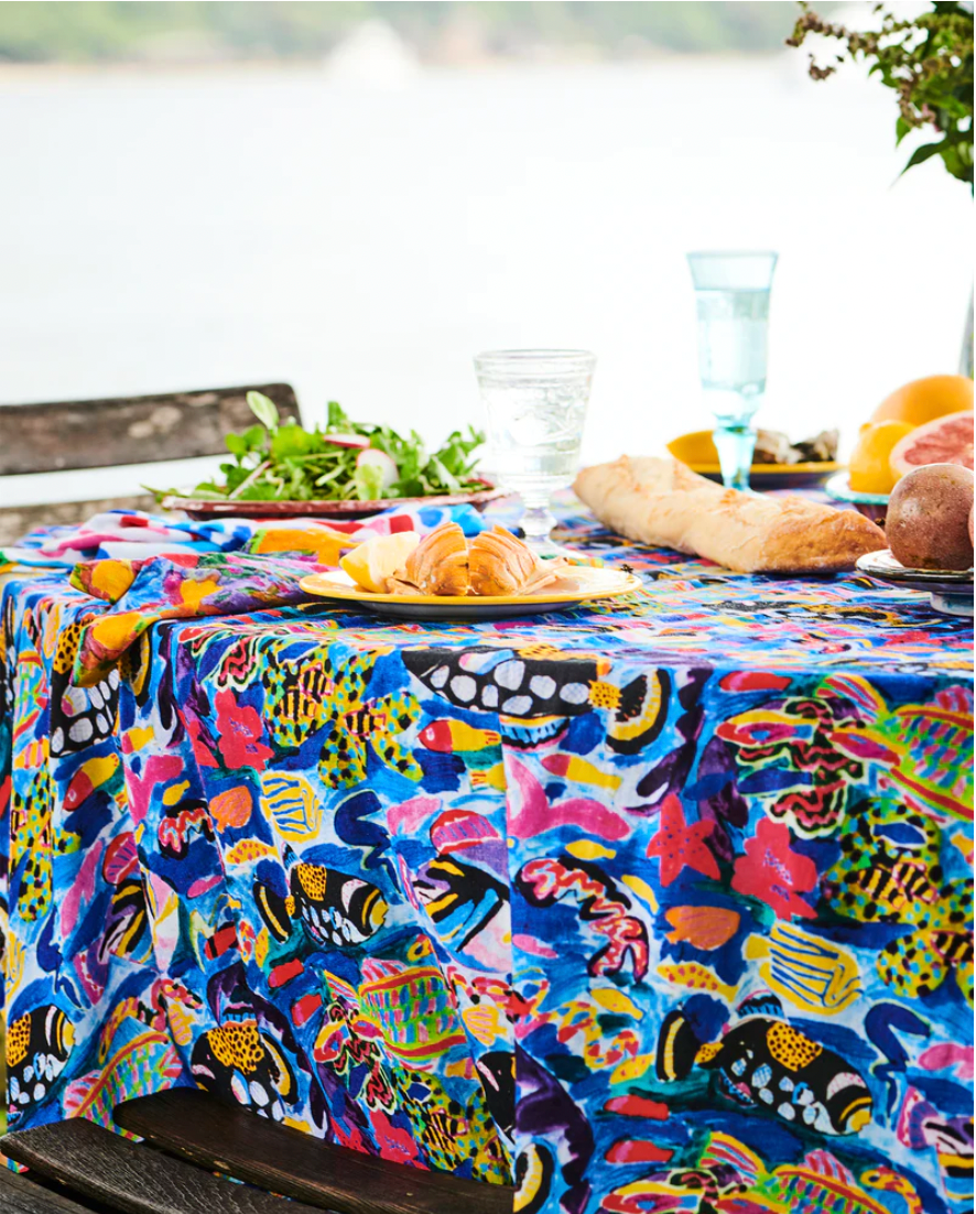 Ken Done + KIP&CO X KEN DONE BARRIER REEF GARDEN LINEN TABLECLOTH