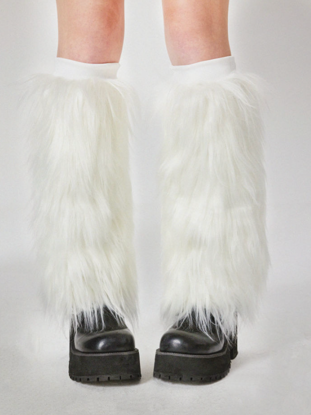 Cider + Faux Fur Fluffy Leg Warmers