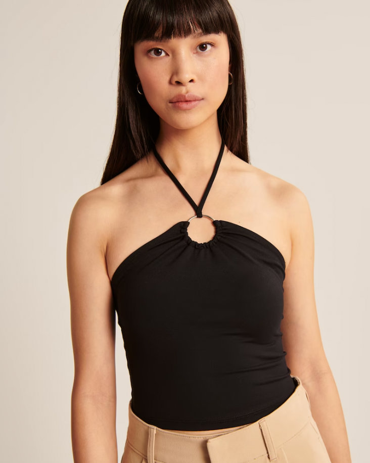 Abercrombie & Fitch + Seamless Fabric Keyhole Halter Tank