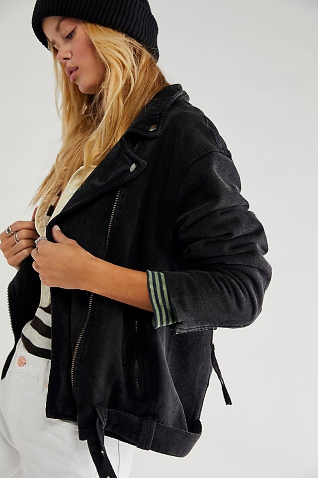 We The Free + Rebel Rebel Knit Moto Jacket