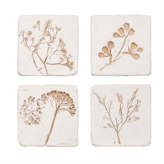 Sass & Belle + Flower Imprint Coasters – Set of 4