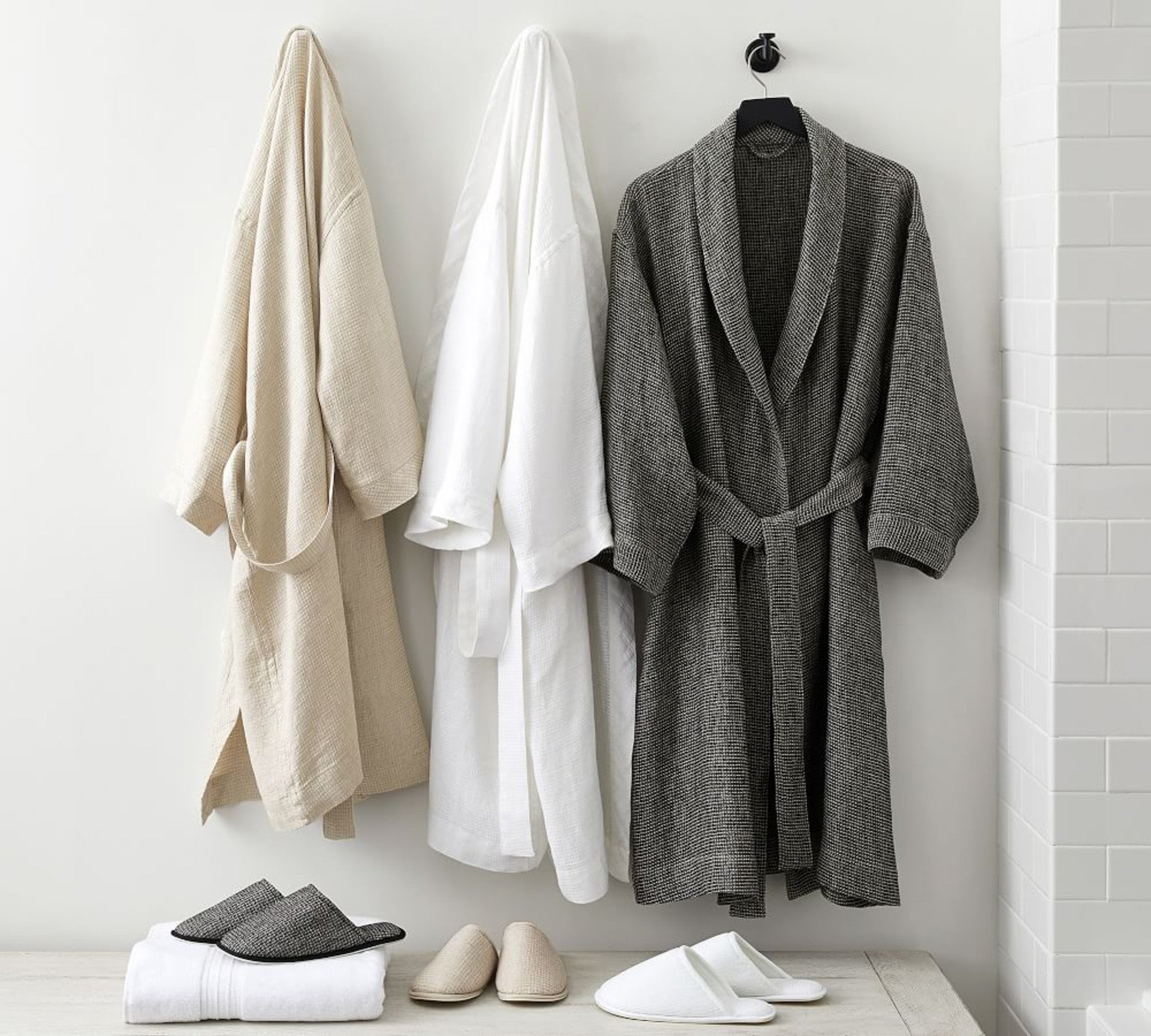 Pottery Barn + Belgian Flax Linen Waffle Robe
