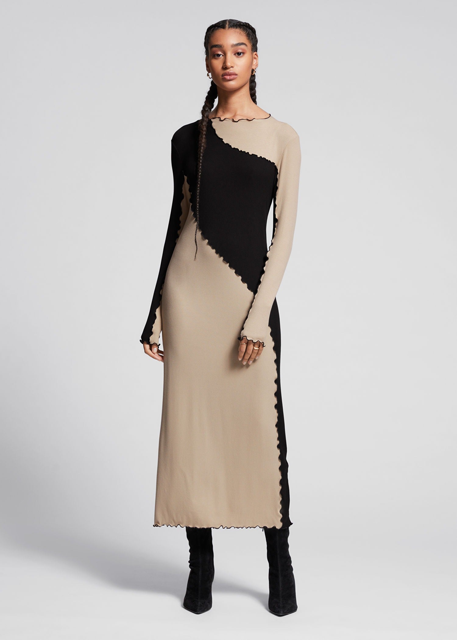 & Other Stories + Fitted Frilled Edge Dress