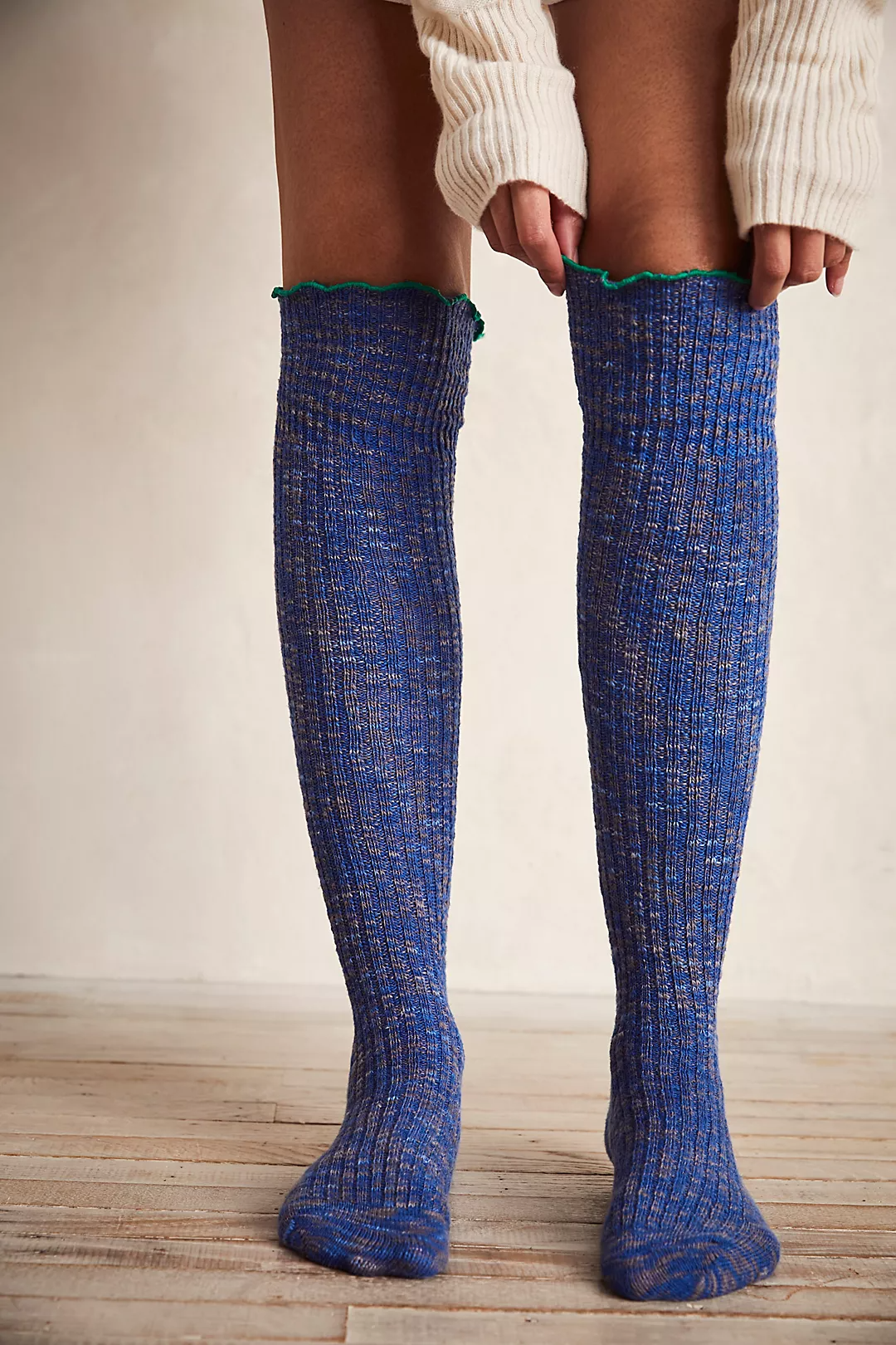 Free People + Haze Ruffle Over-the-Knee Socks