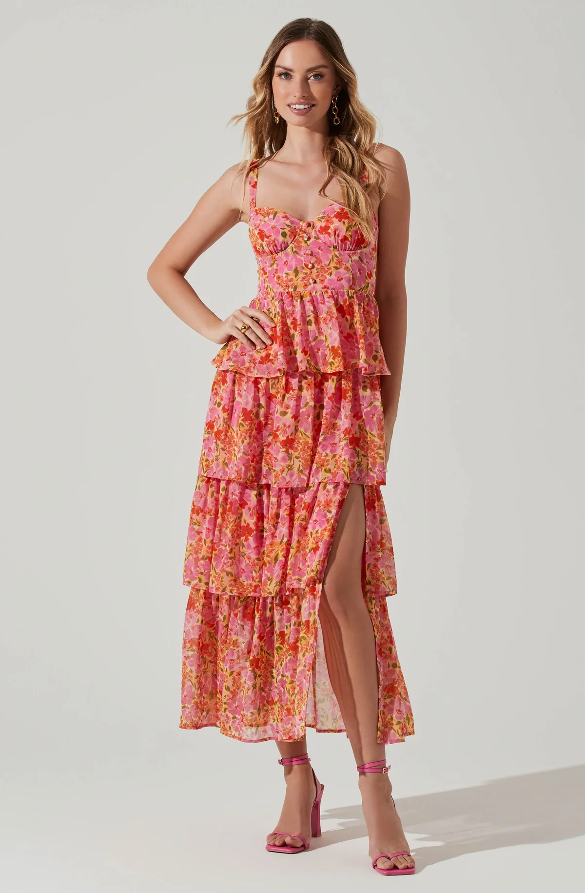 Astr The Label Midsummer Floral Tiere Maxi Dress