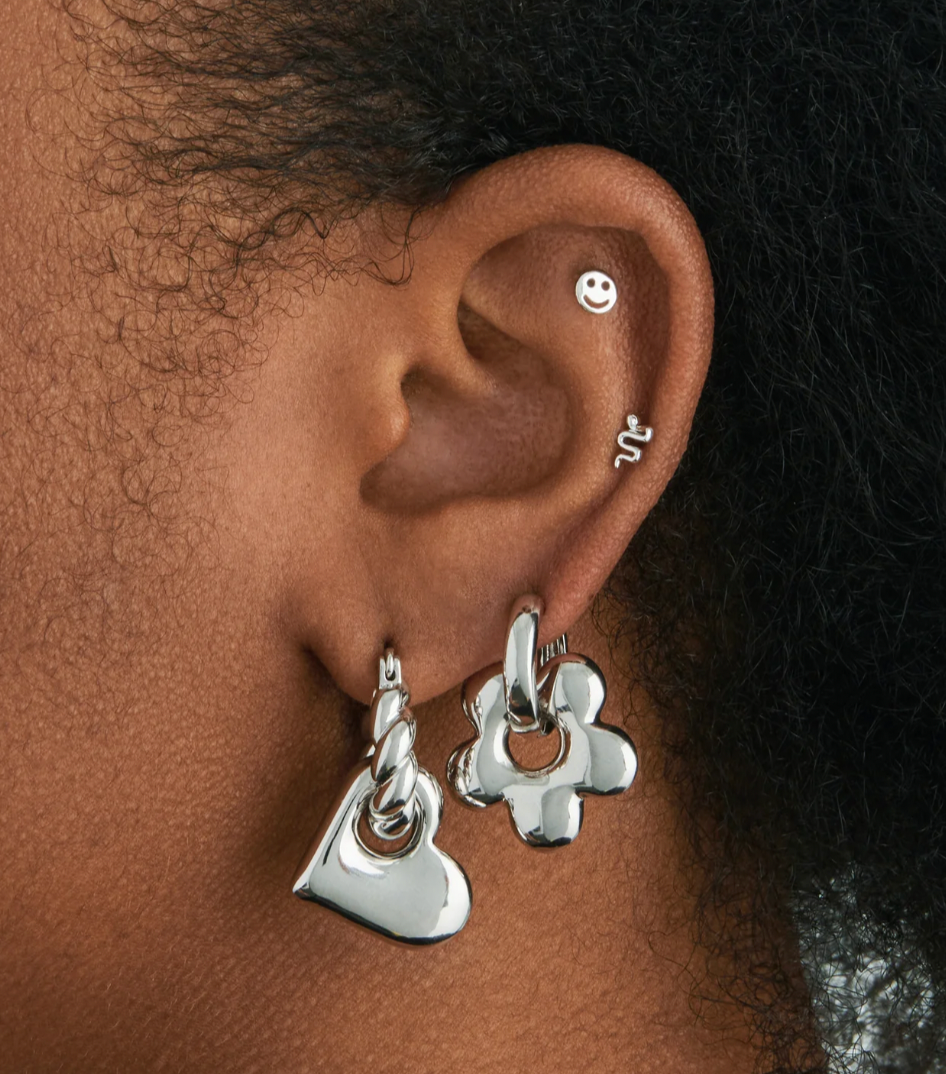 Studs + Puffy Daisy Hoops