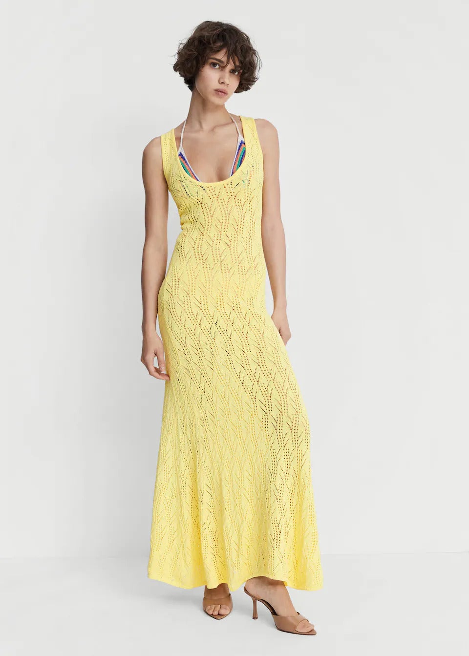 Mango + Open-Work Long Dress