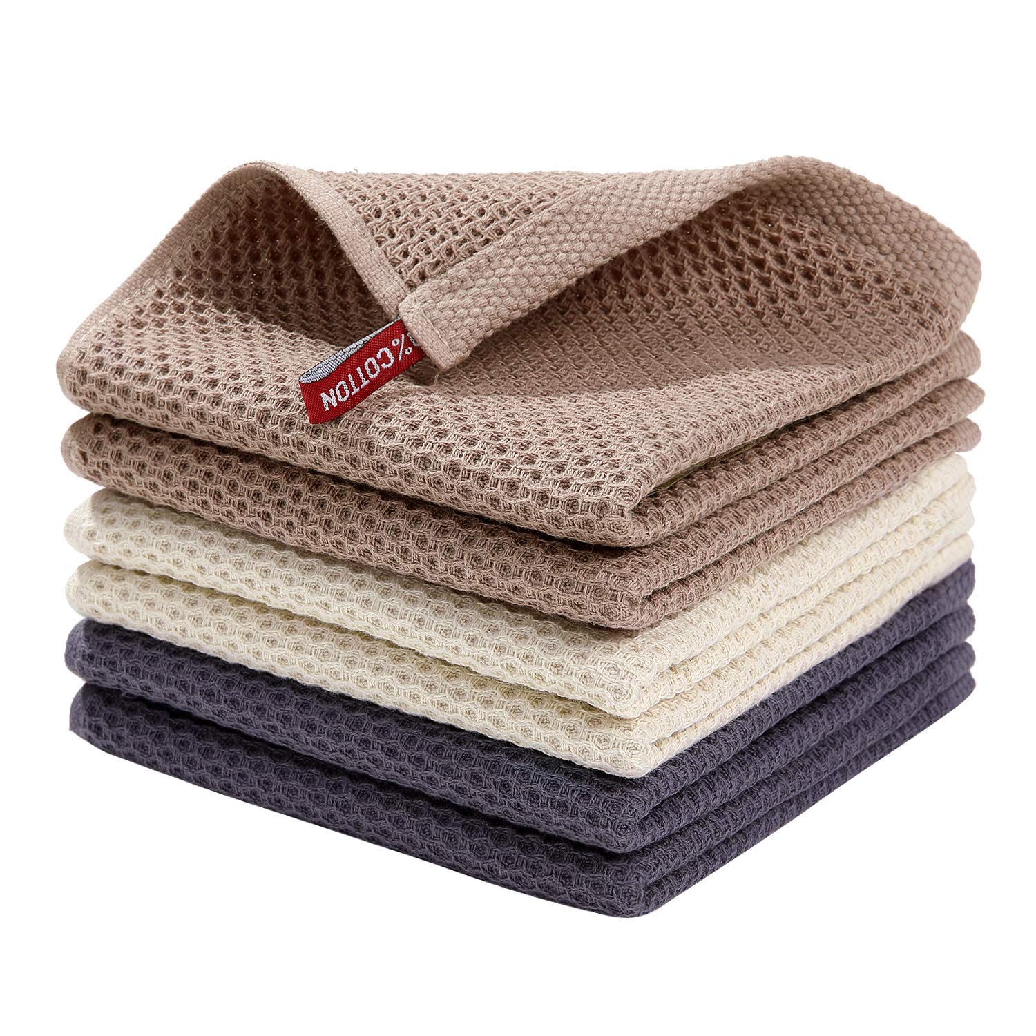 Homaxy + 100% Cotton Waffle Weave Kitchen Dish Cloths