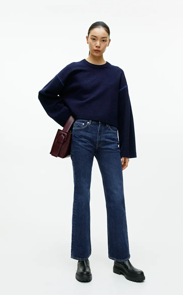 Arket + Fern Cropped Flared Stretch Jeans