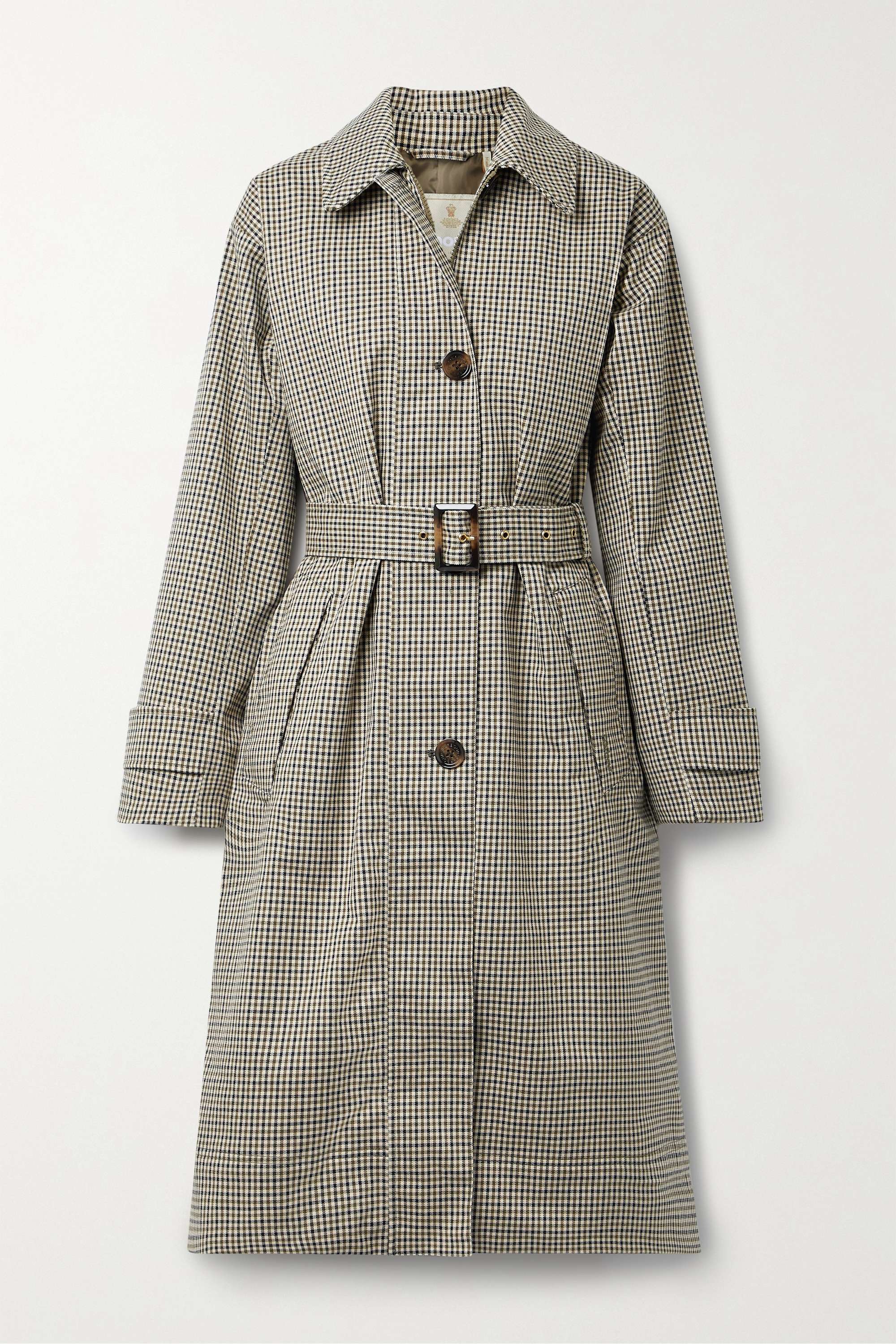 Barbour + Somerland Belted Checked Cotton-Blend Trench Coat