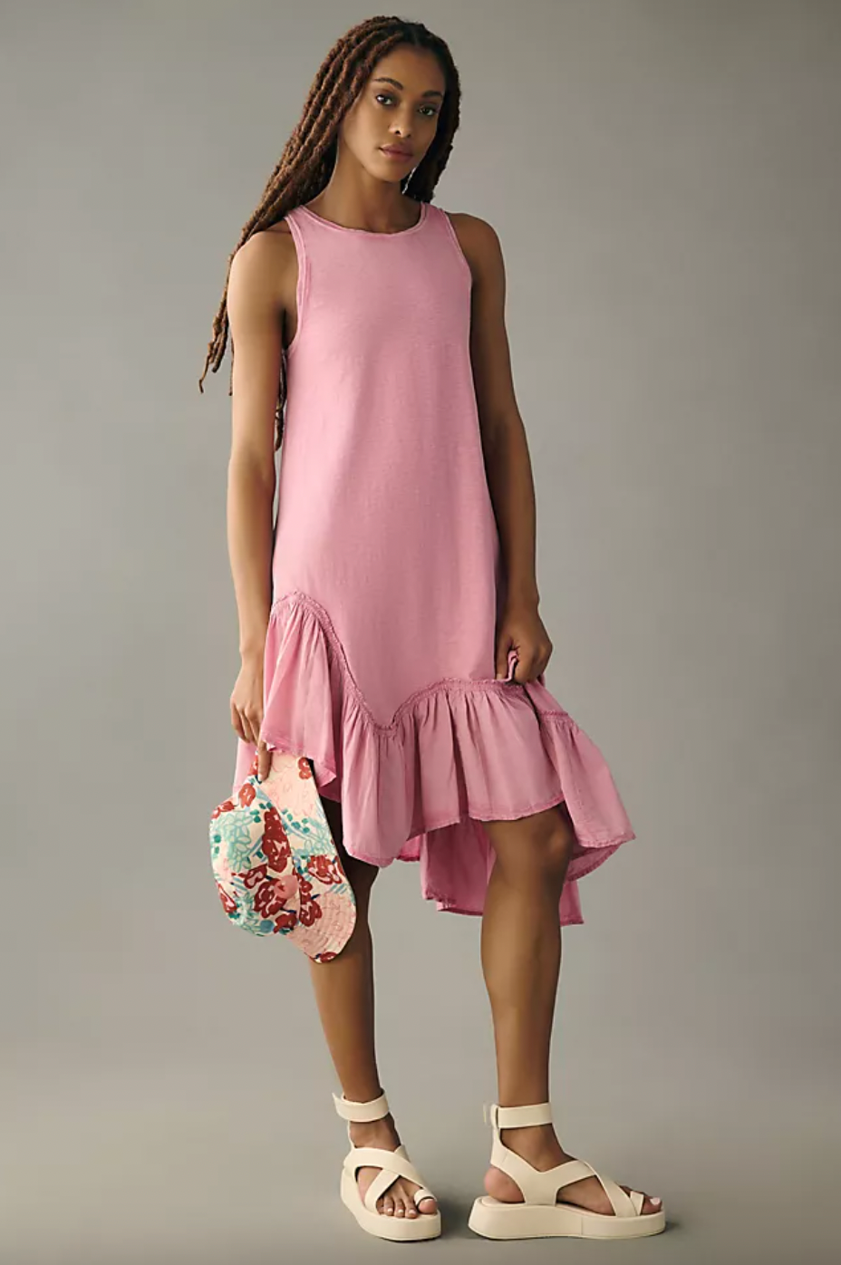 Daily Practice by Anthropologie + Asymmetrical Ruffle-Hem Dress