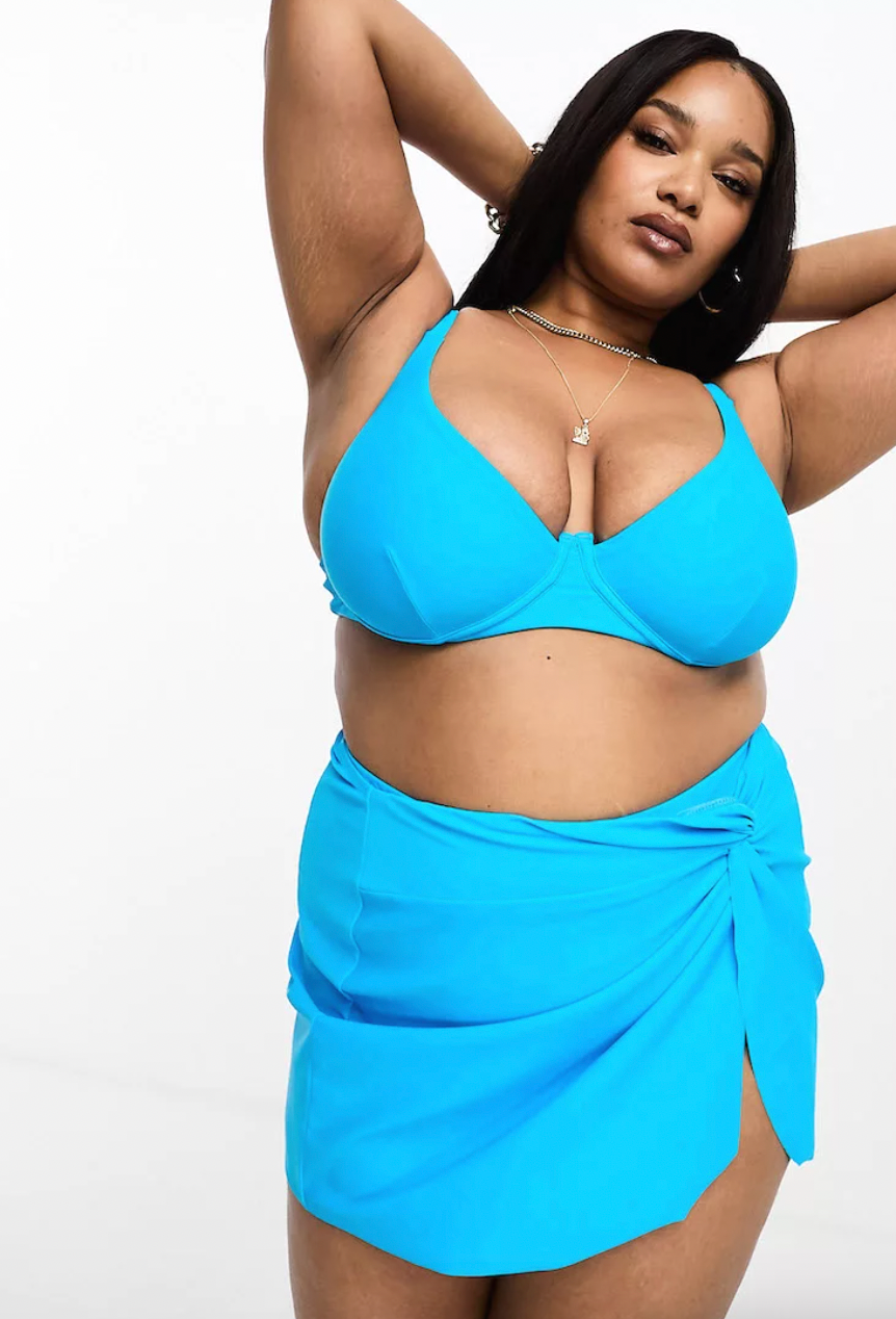 ASOS DESIGN Curve + Mix & Match High Waist Bikini Bottom