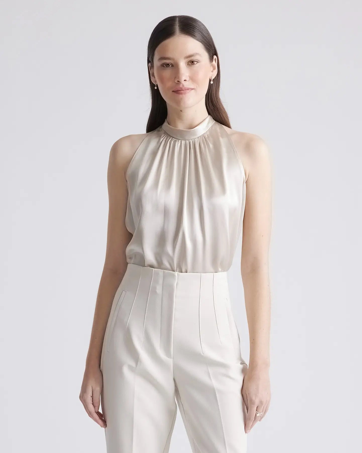 Quince + Washable Silk Halter Top