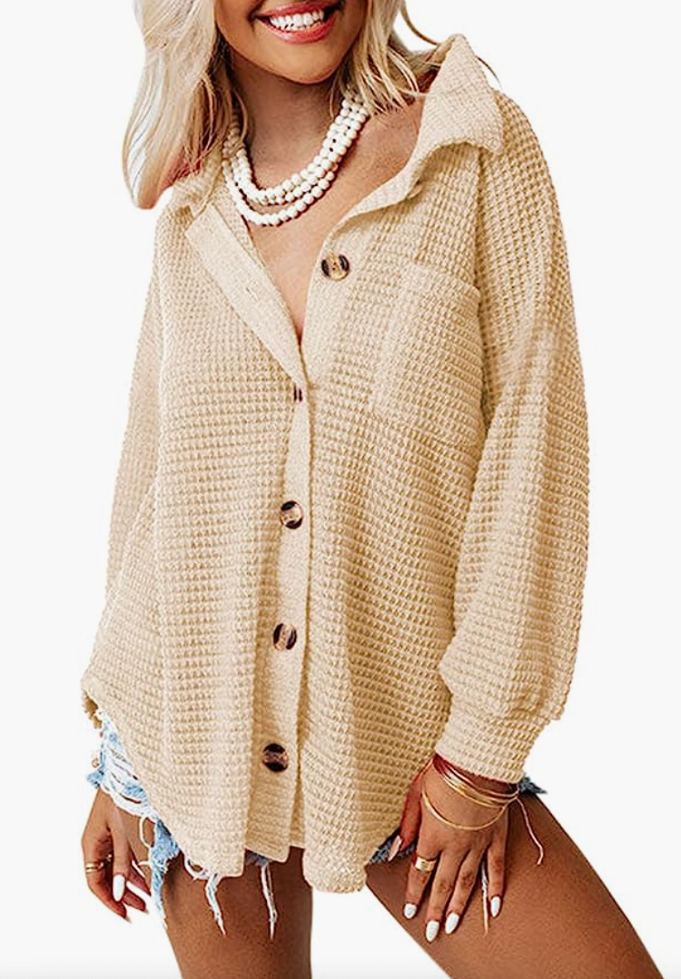 Dokotoo + Womens Waffle Knit Shacket