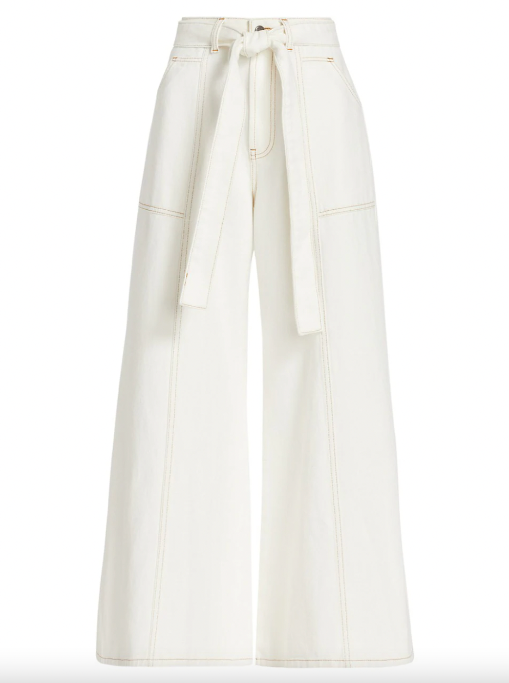 Farm Rio + Belted Wide-Leg Twill Pants