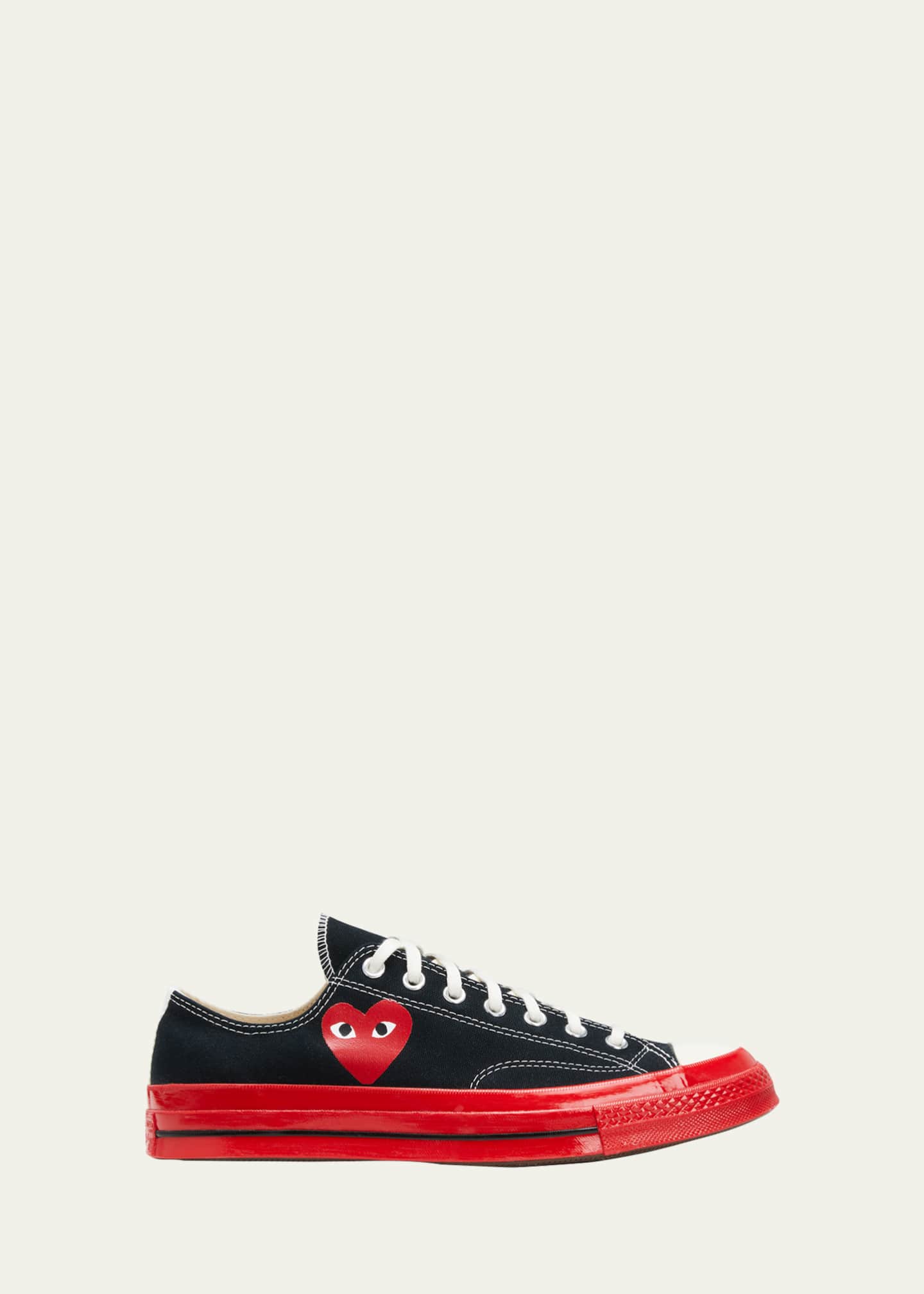 CDG x Converse + Red Sole Canvas Low-Top Sneakers