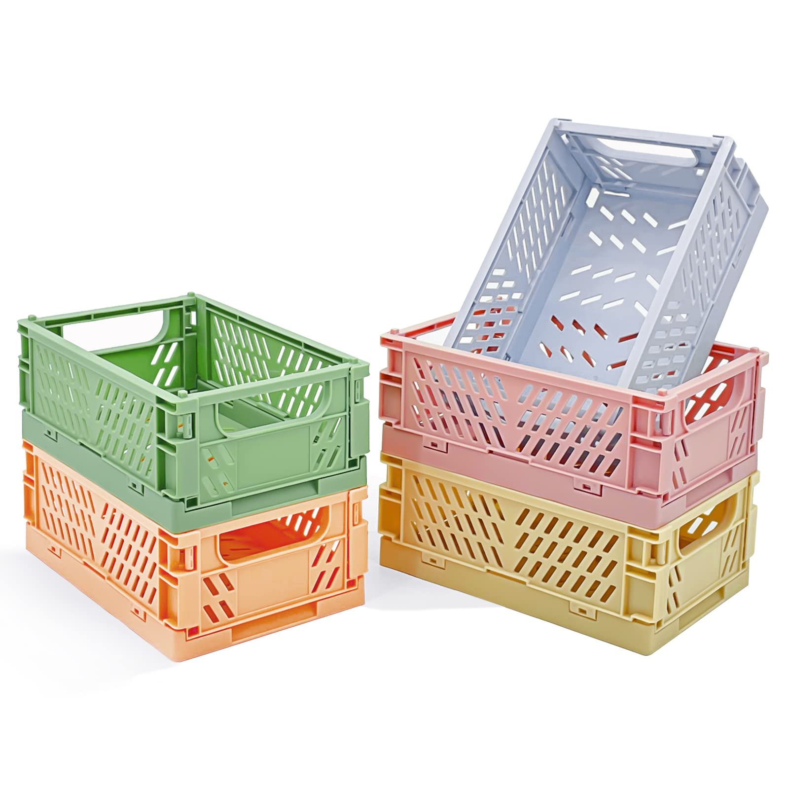 MONKISS + 5-Pack Pastel Crates For Desk Organizers