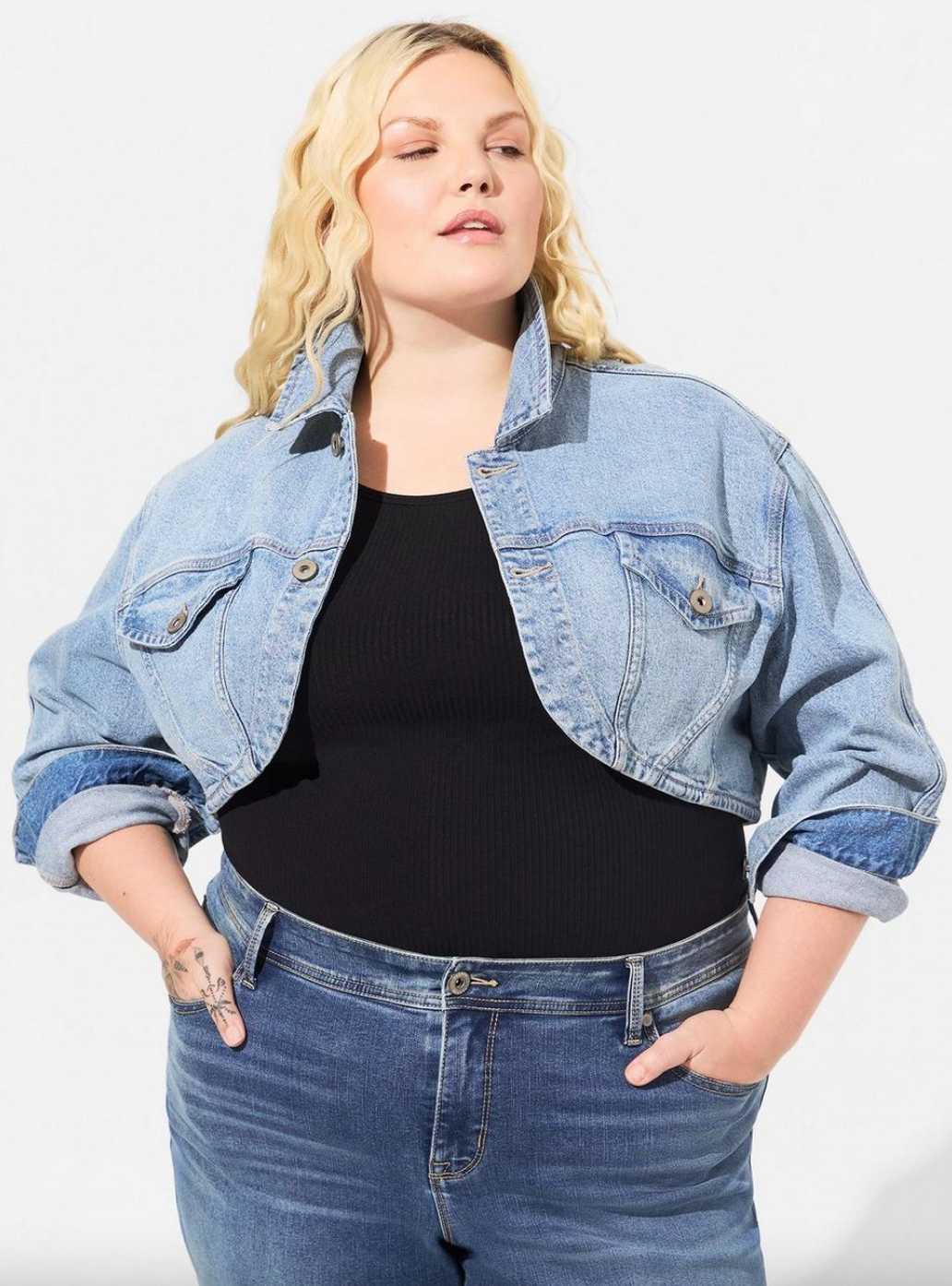Torrid + Denim Cropped Jacket