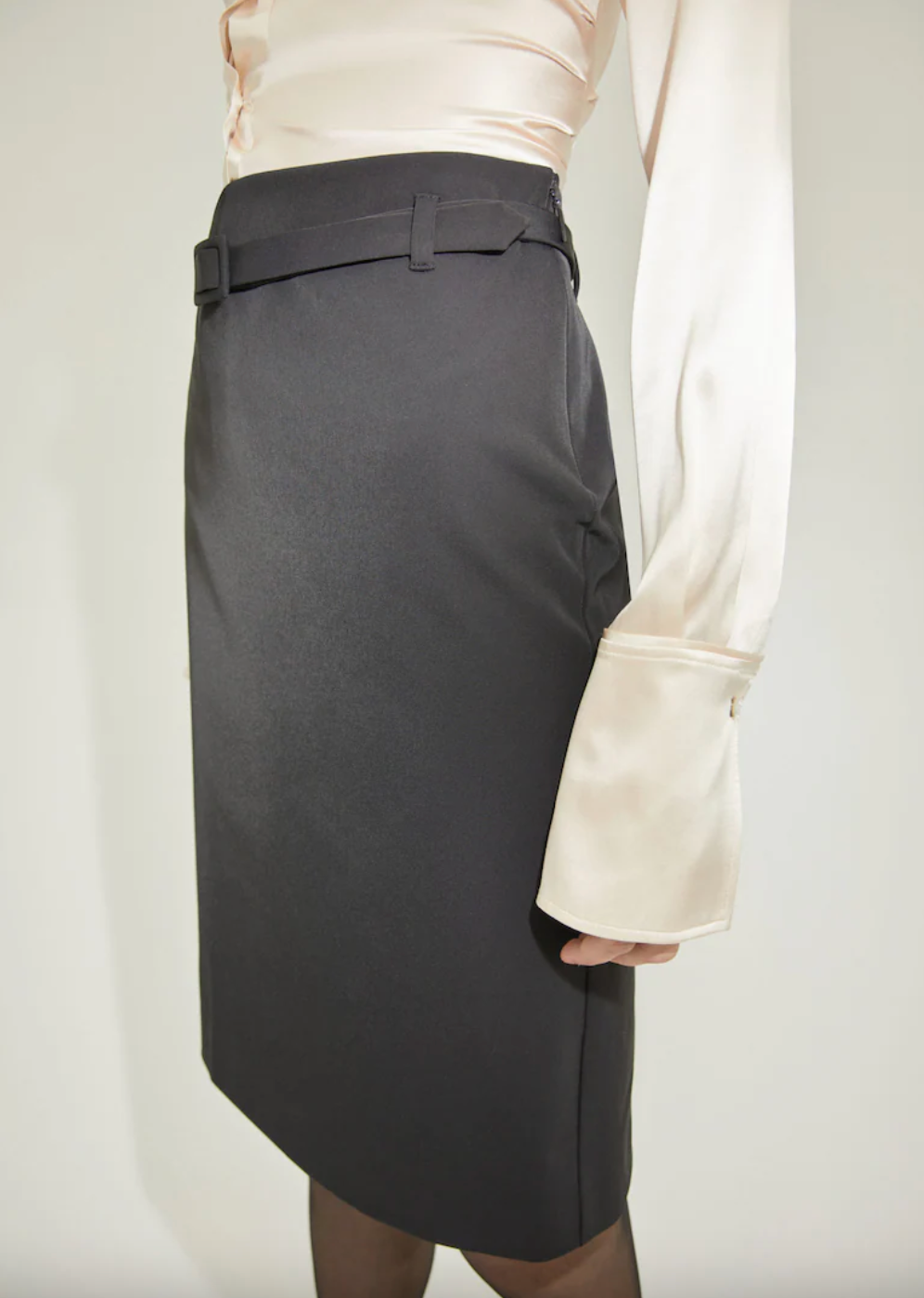 Mango + Pencil Belt Skirt