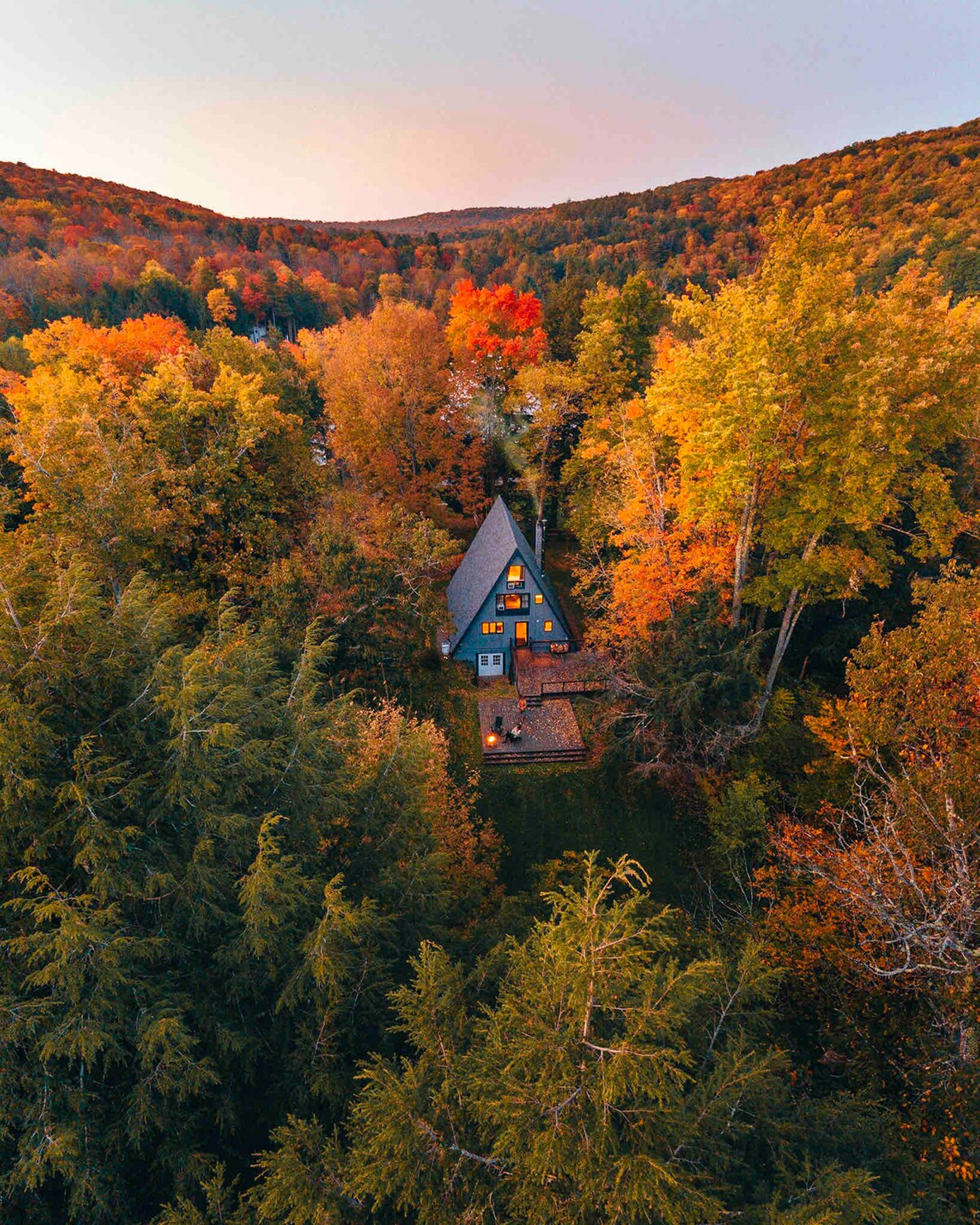 Cabin In Fall