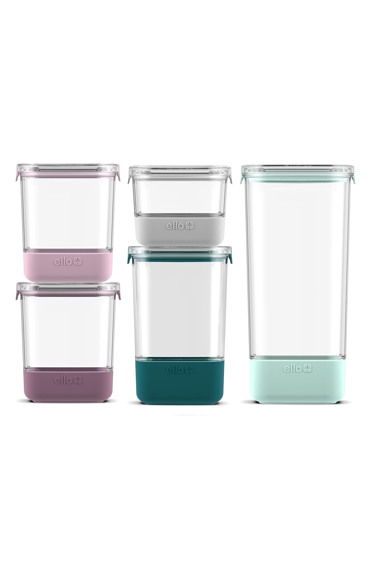 Ello + 5-Piece Mix Plastic Food Containers