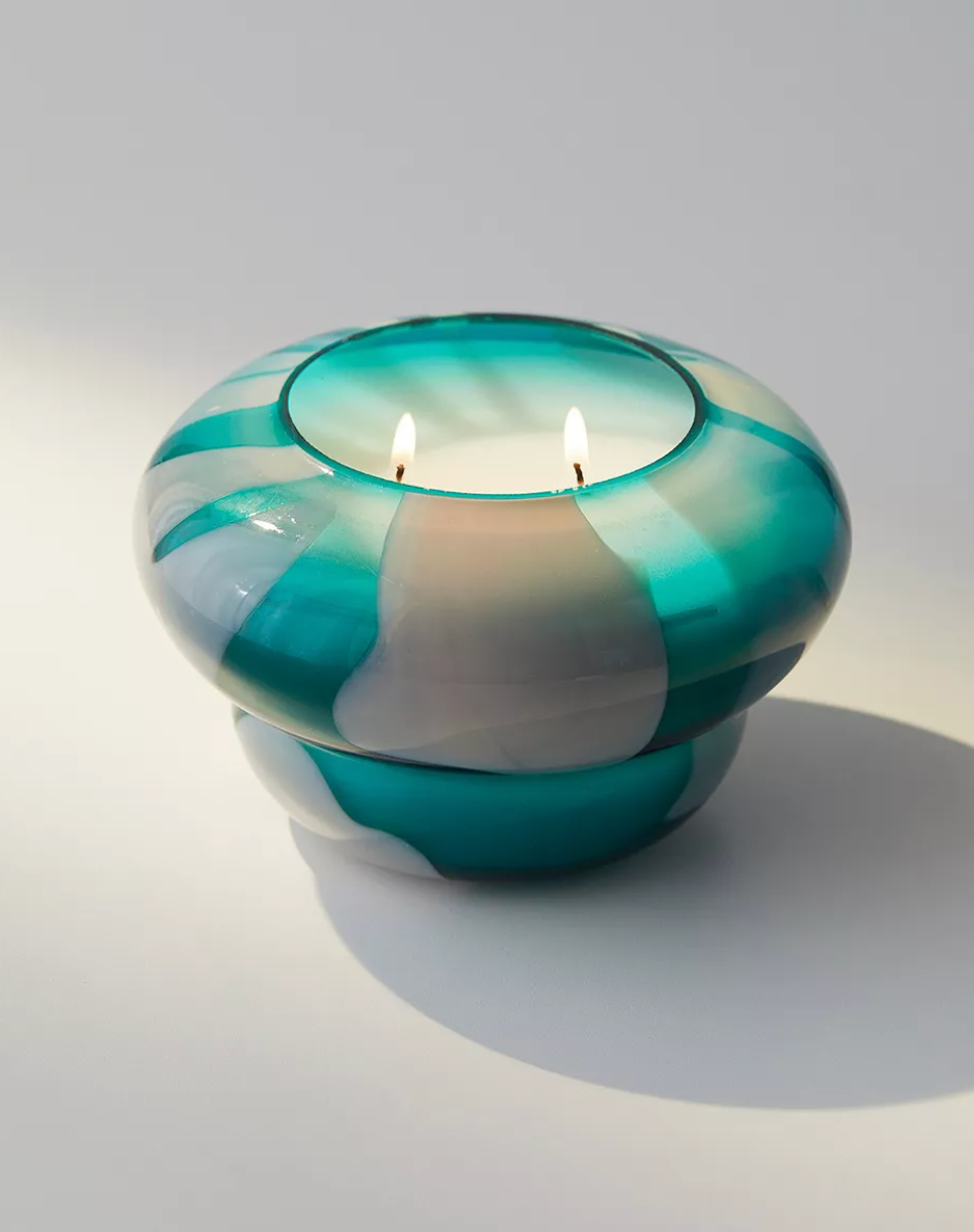 Urban Outfitters + Carmella Blue Large Glass Candle