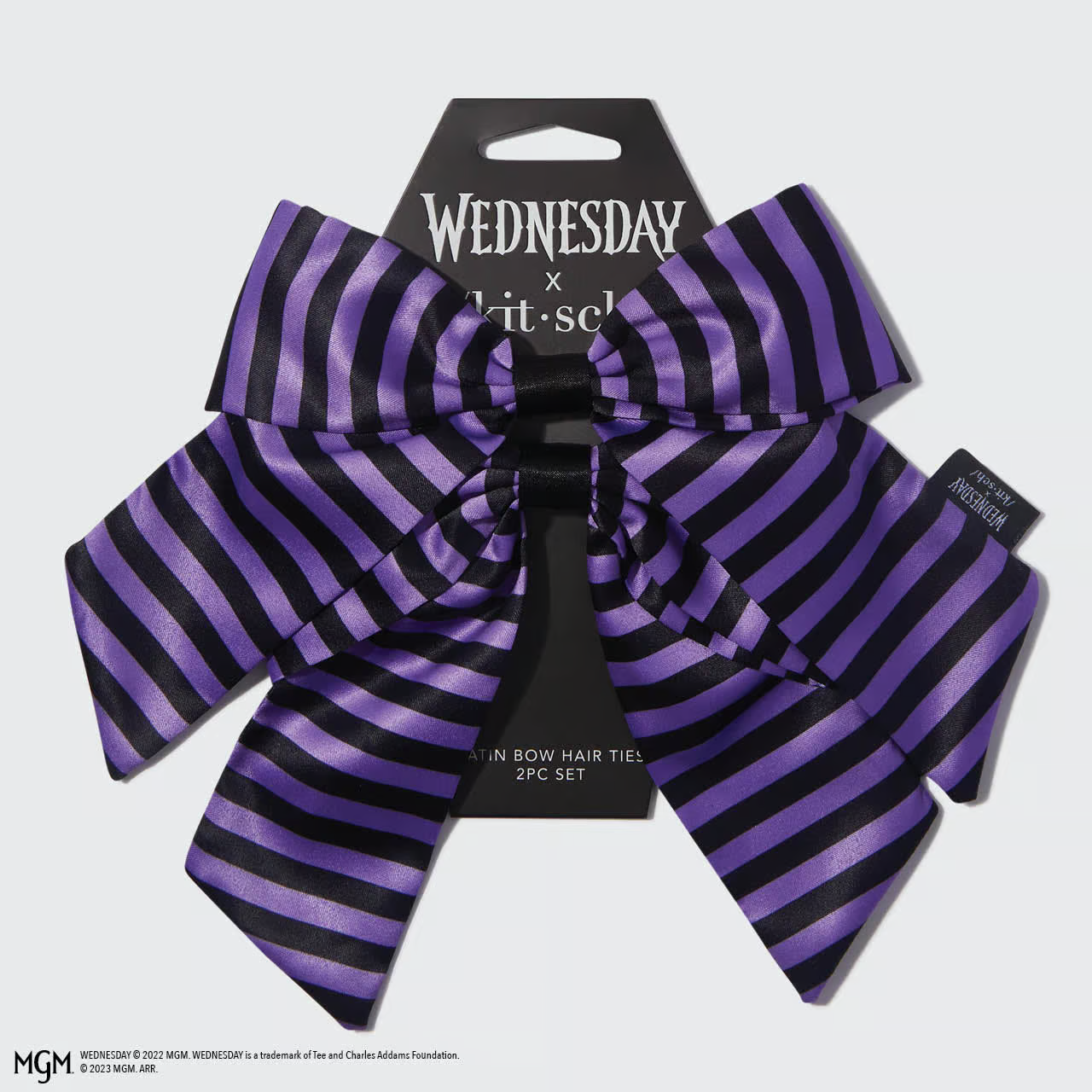 Wednesday x Kitsch + Wednesday x Kitsch Nevermore Bow Hair Ties 2pc Set