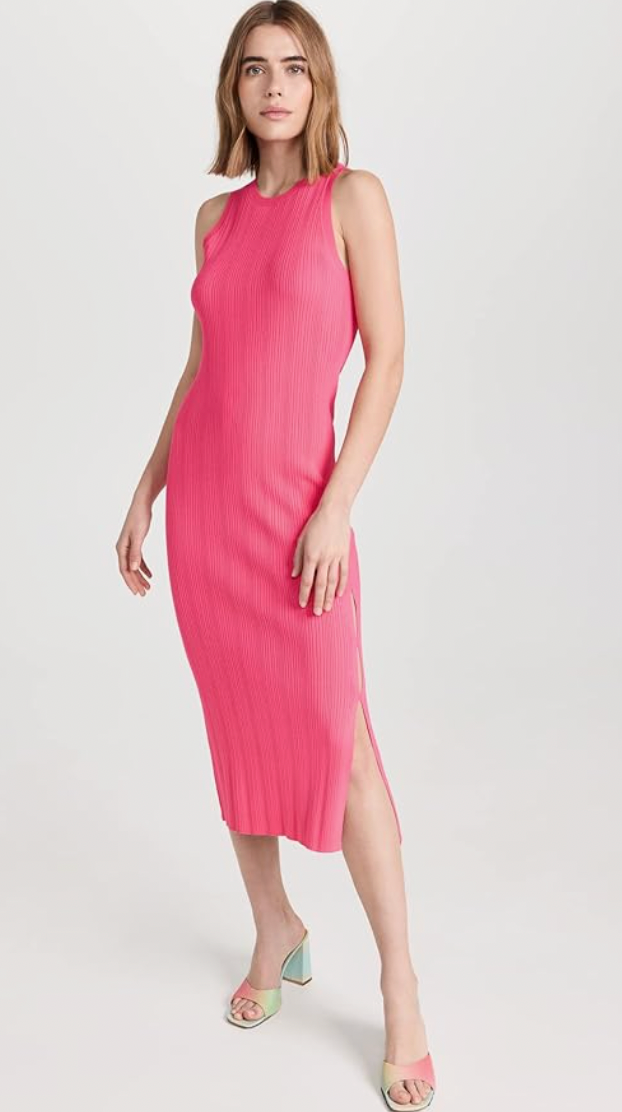 Frame + Mixed Rib Cutout Tank Dress