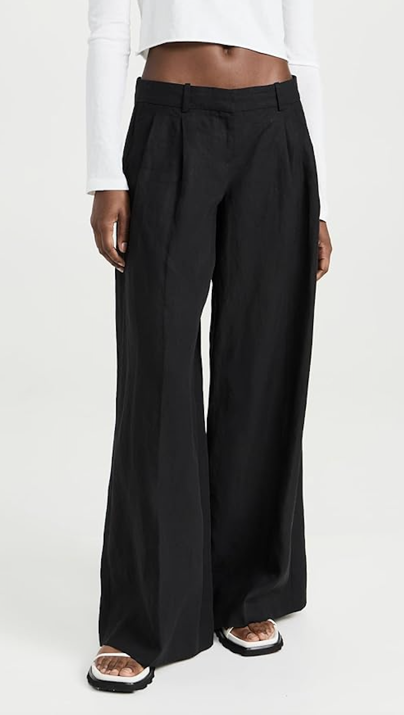 Theory + Low Rise Pleated Pants