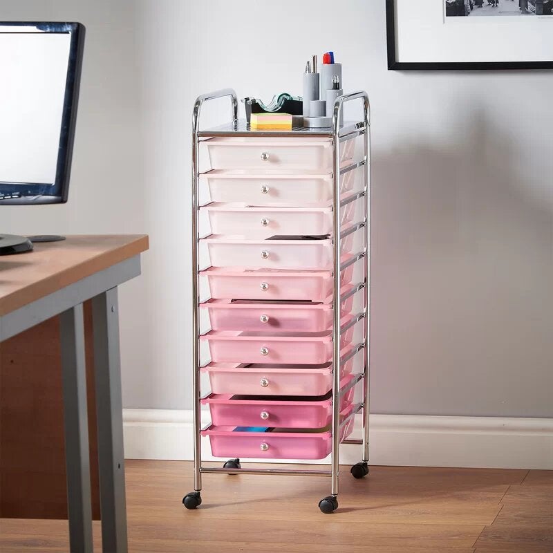 Symple Stuff + Clark 10 Drawer Storage Utility Cart