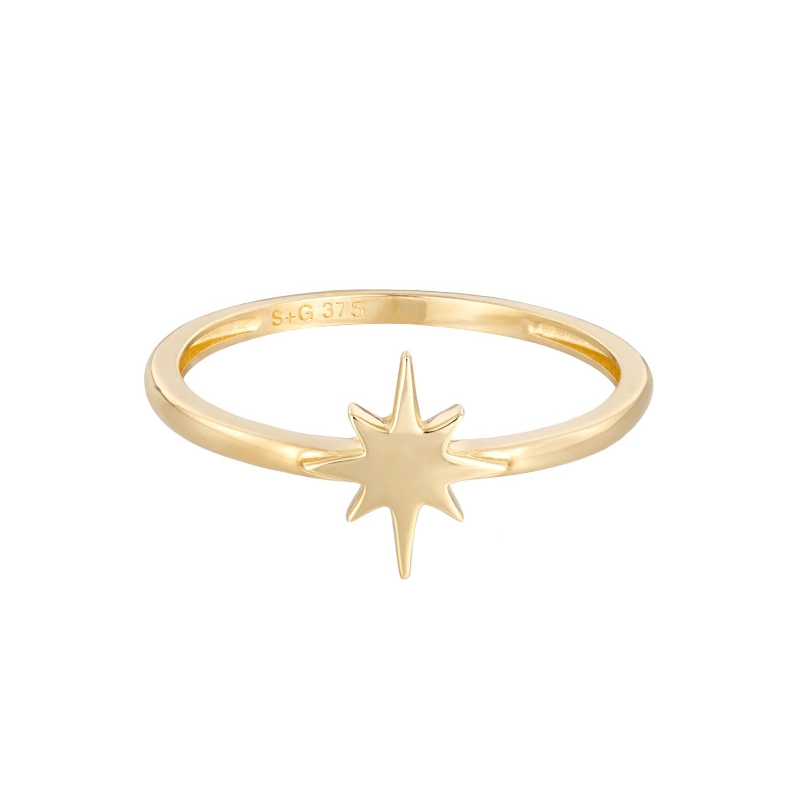 Seol + Gold + 9ct Solid Gold North Star Ring