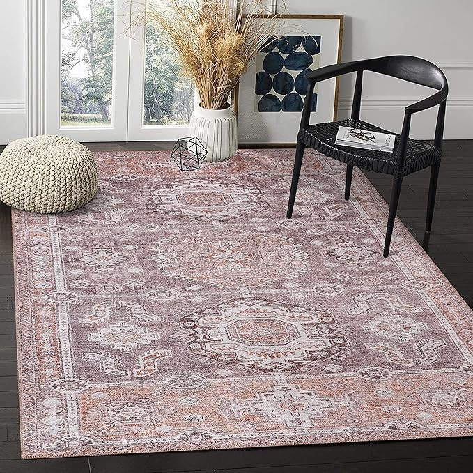 Adiva + 4′ x 6′ Printed Machine Washable Area Rug