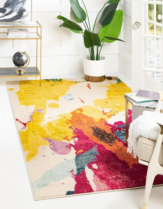 Unique Loom + 7′ x 10′ Abstract Modern Area Rug