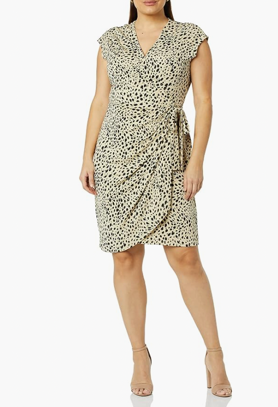 Amazon Essentials + Classic Cap Sleeve Wrap Dress