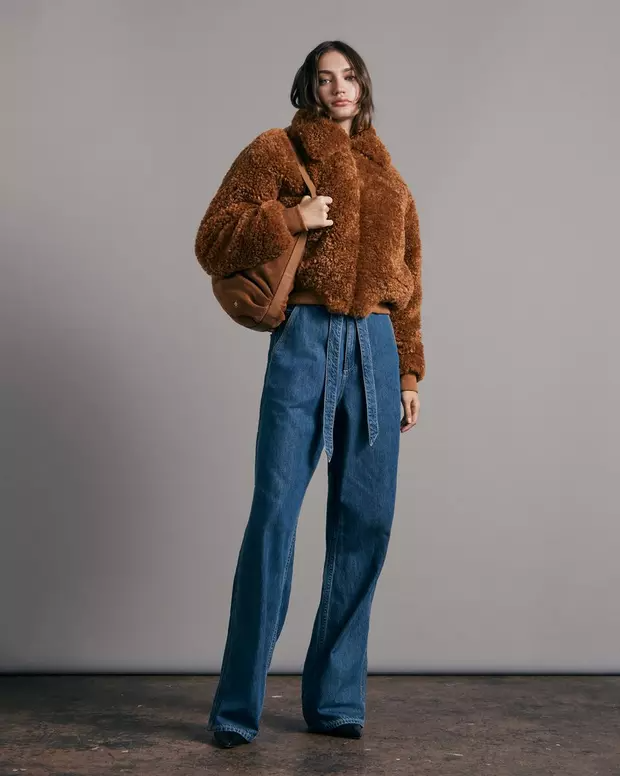 rag & bone + Nikki Crop Faux Fur Jacket