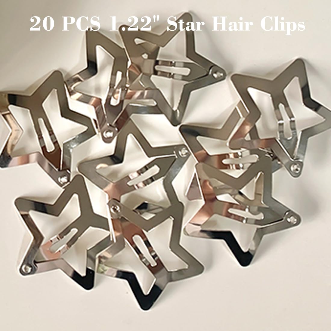 Seneeel + 20 PCS 1.22″ Star Hair Clips Snap Star Hair Accessories