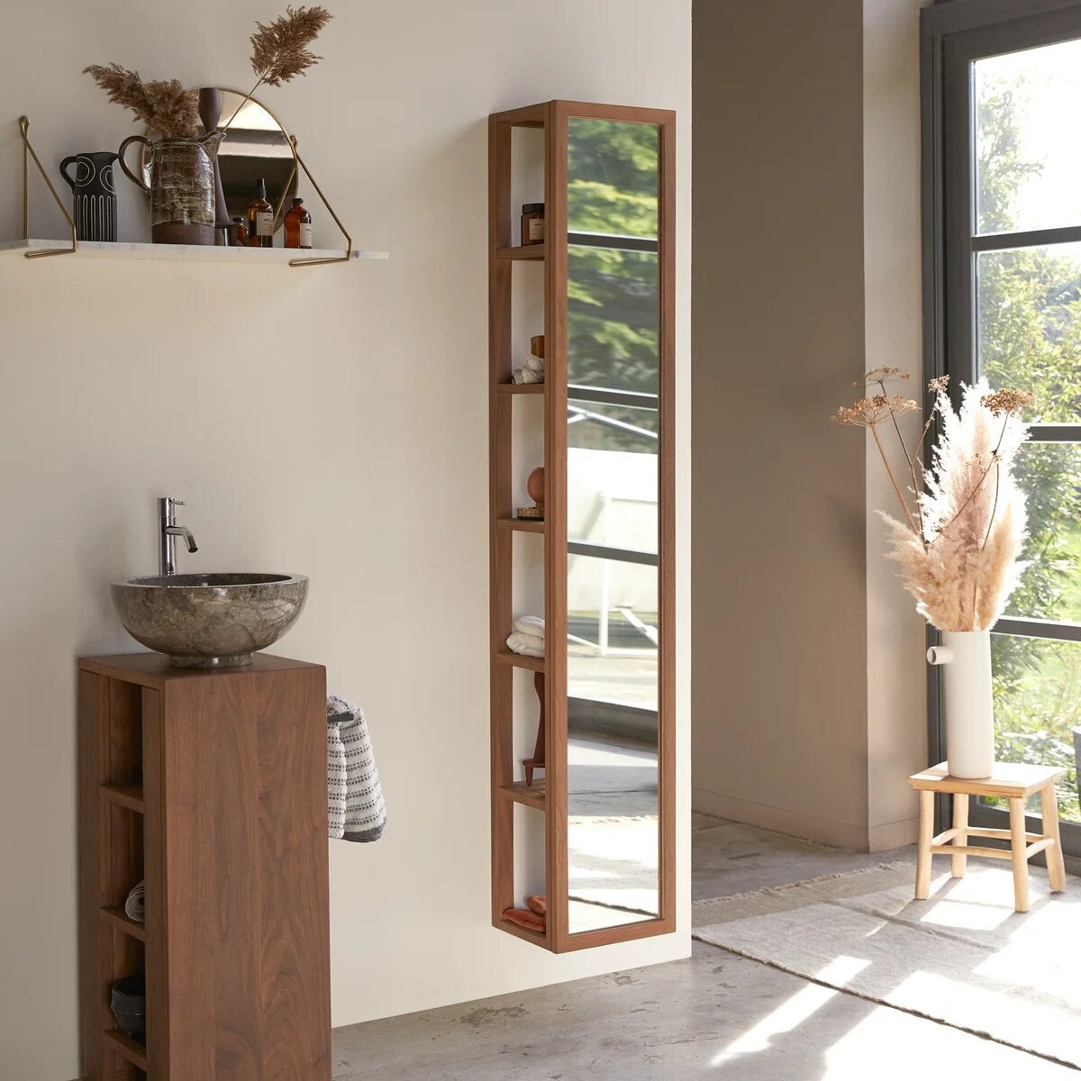 Tigamoon + Right Solid Walnut Column