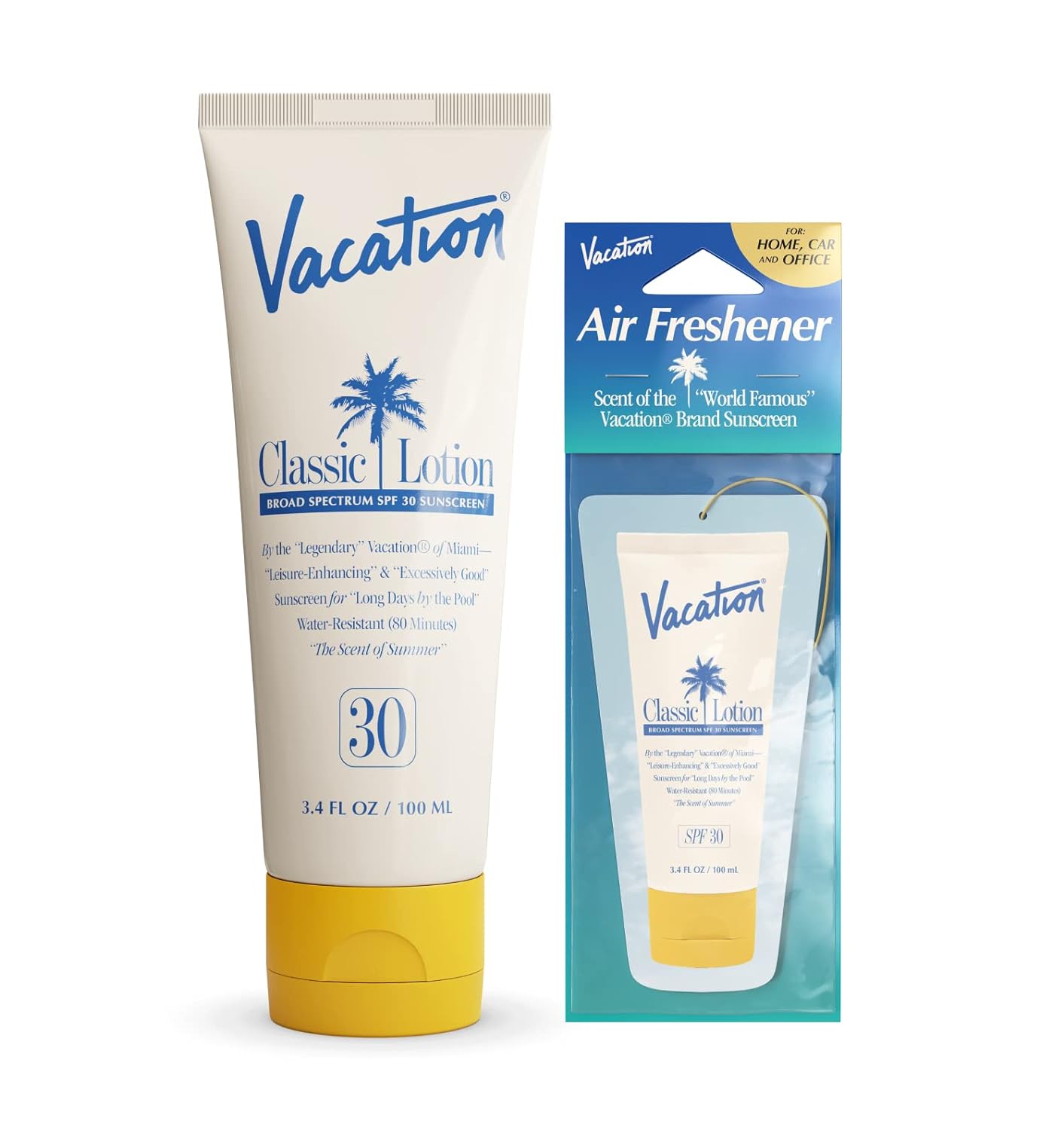 Vacation + Classic Sunscreen Lotion SPF 30 + Air Freshener Bundle