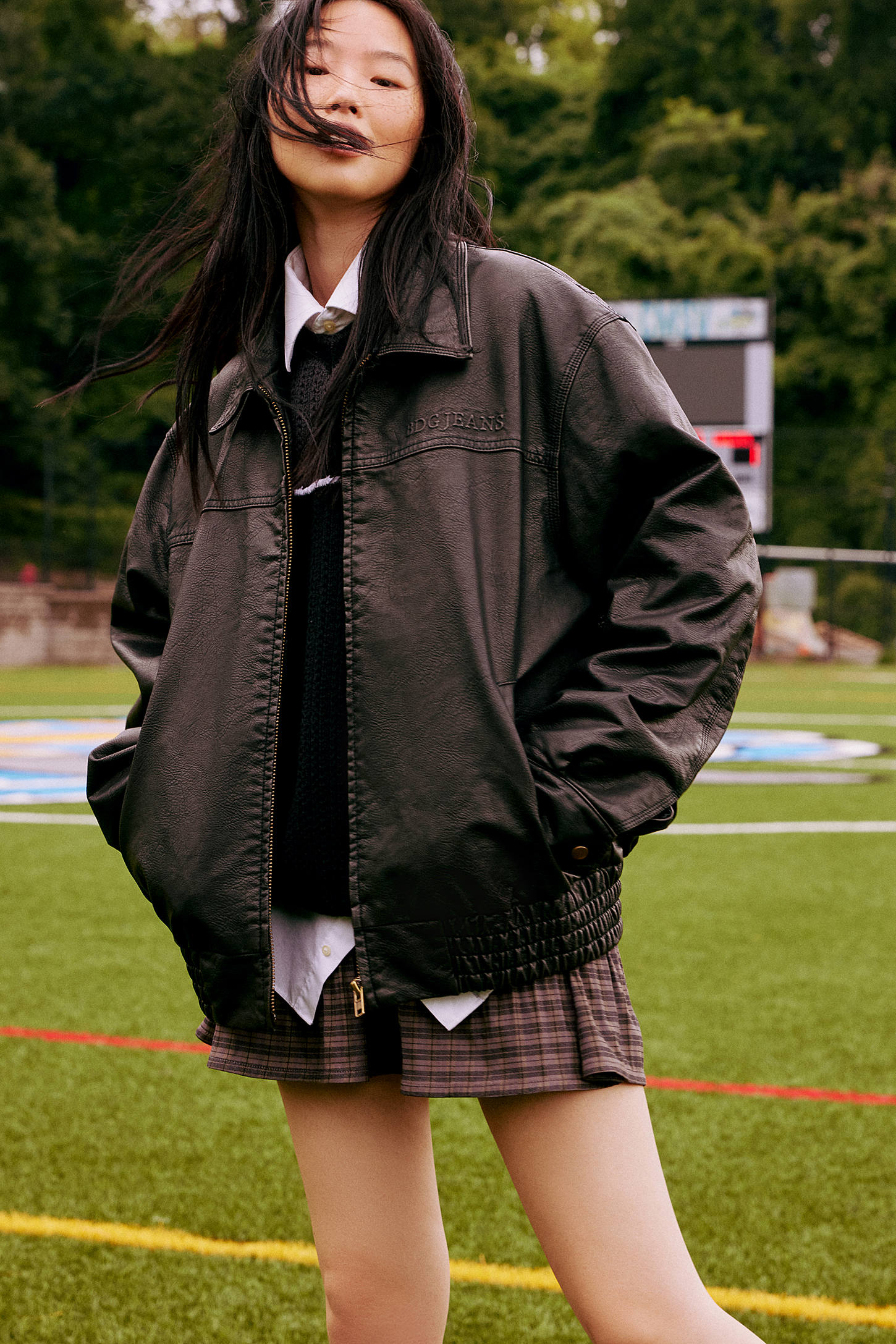 BDG + Sean Faux Leather Harrington Jacket