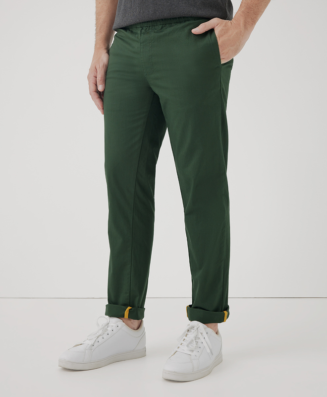 PACT + Men’s Woven Twill Roll Up Pant