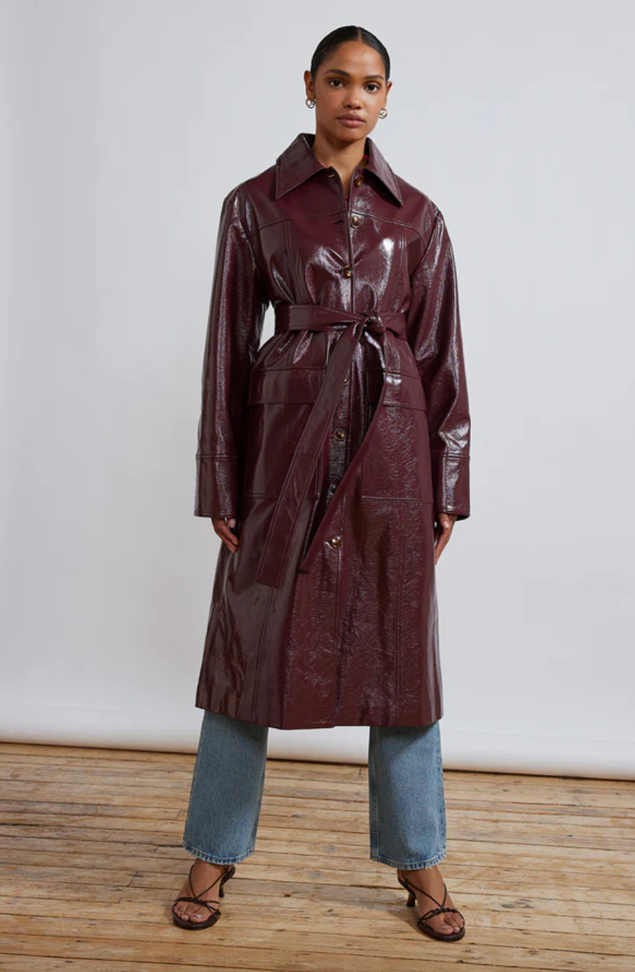 Kitri Studio + Dominique Chocolate Vinyl Coat